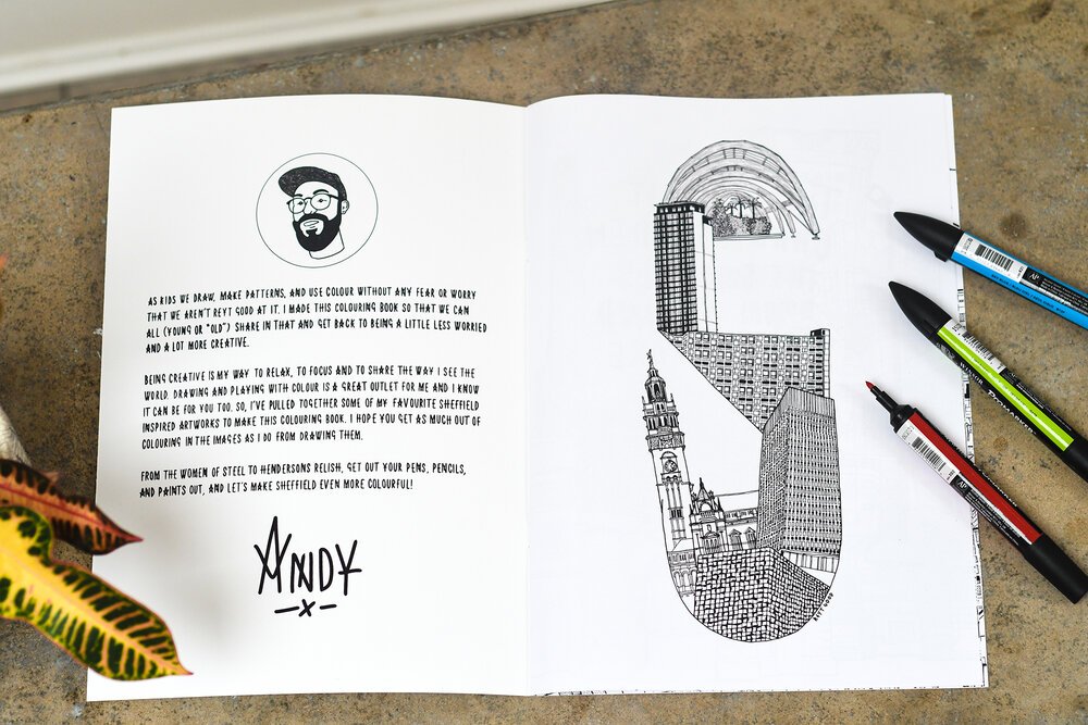 Reyt Good Illustration - Sheffield colouring book (20 page A4)
