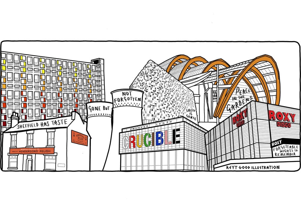 Reyt Good Illustration - Sheffield Skyline - Mug