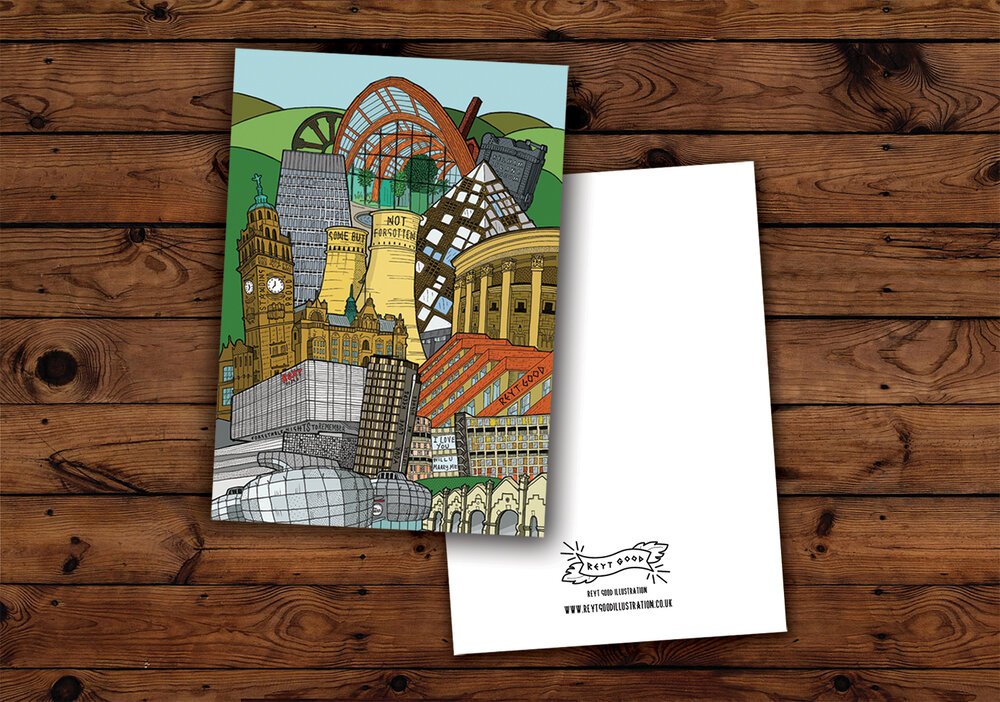 Reyt Good Illustration - Set of 5 - Cityscape Postcards