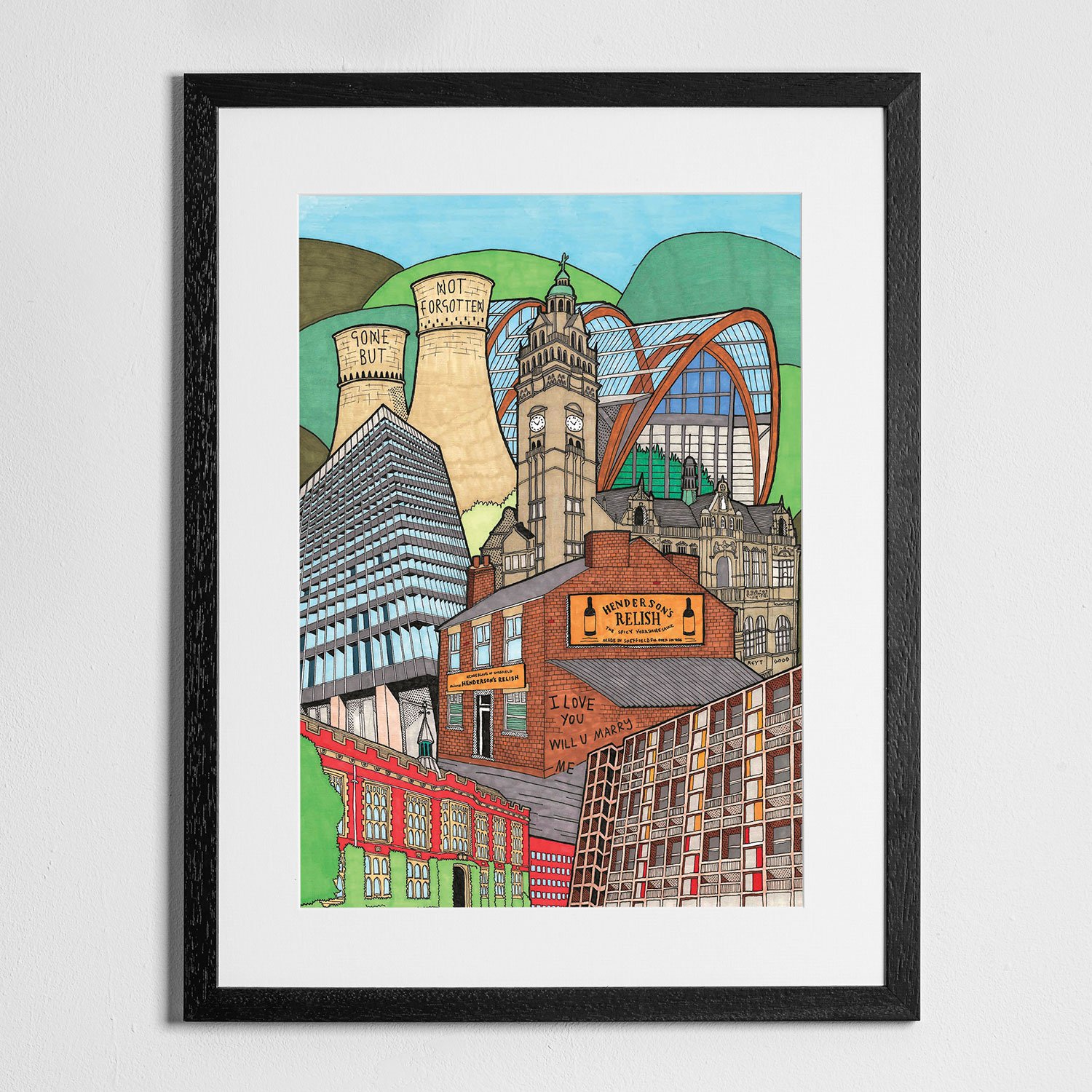 Reyt Good Illustration - Sheffield Steel Cityscape - Print