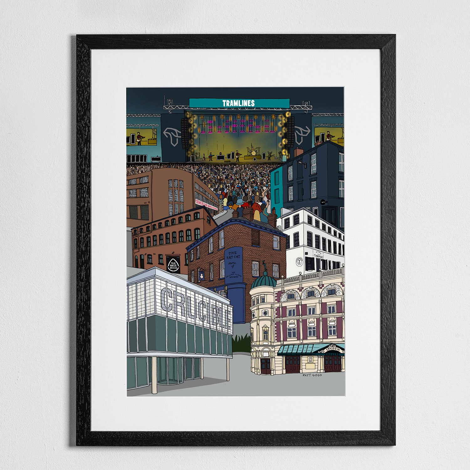 Sheffield Prints & Sheffield Cityscape Prints - Reyt Good Illustration