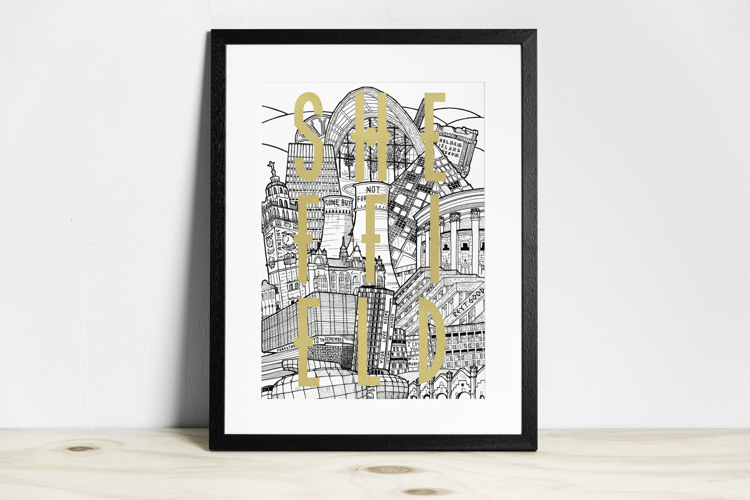 Limited Edition Sheffield Cityscape Screen Print | Reyt Good Illustration