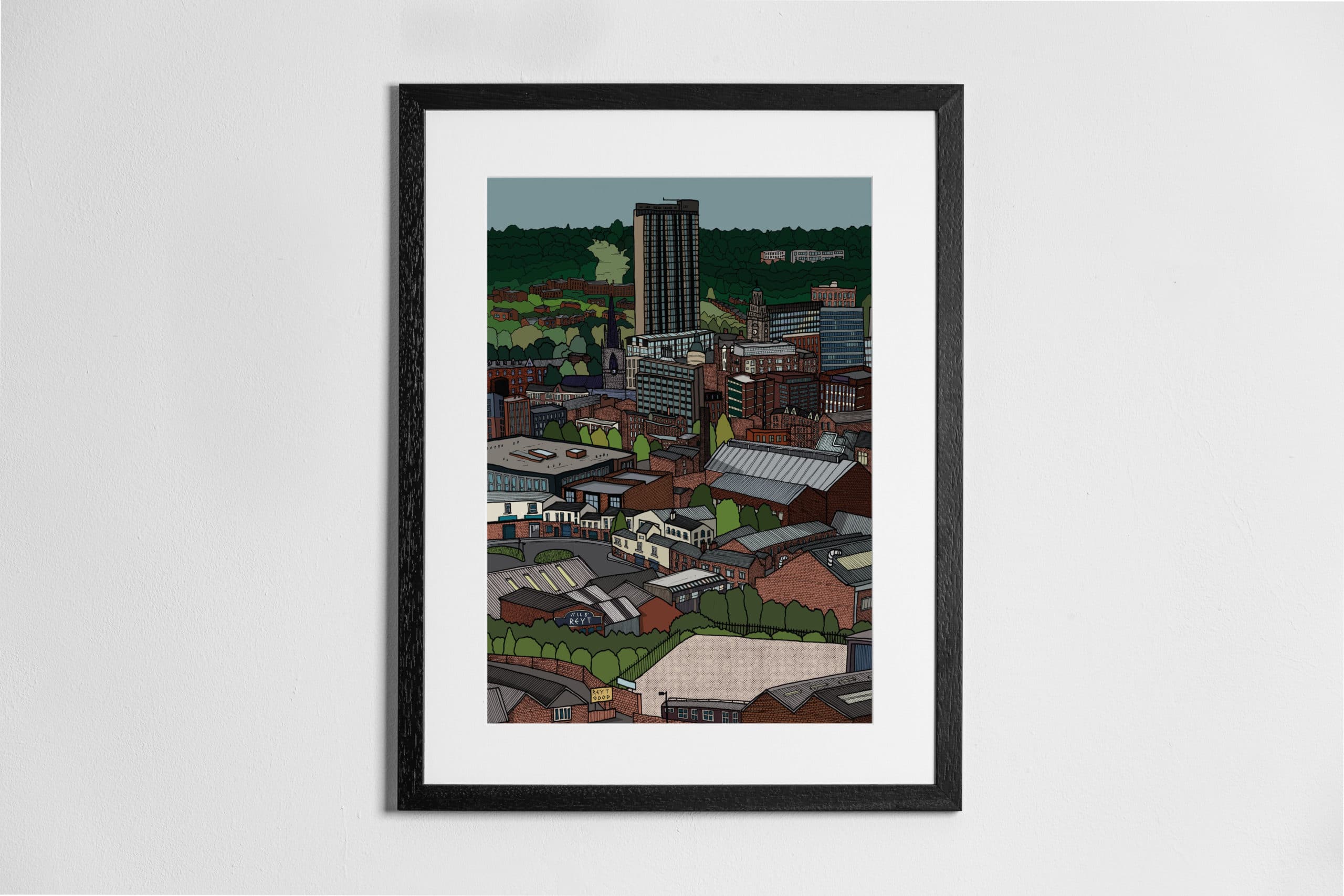 Reyt Good Illustration - View of Sheffield - Colour