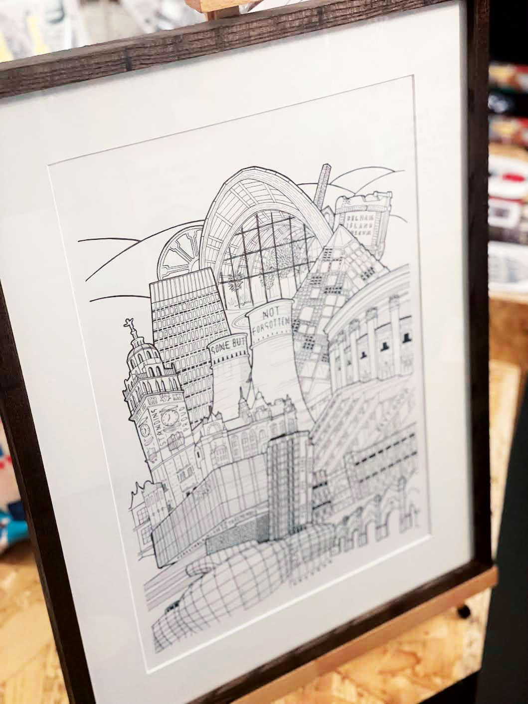 Reyt Good Illustration - Sheffield Cityscape - Original Artwork - Framed A3