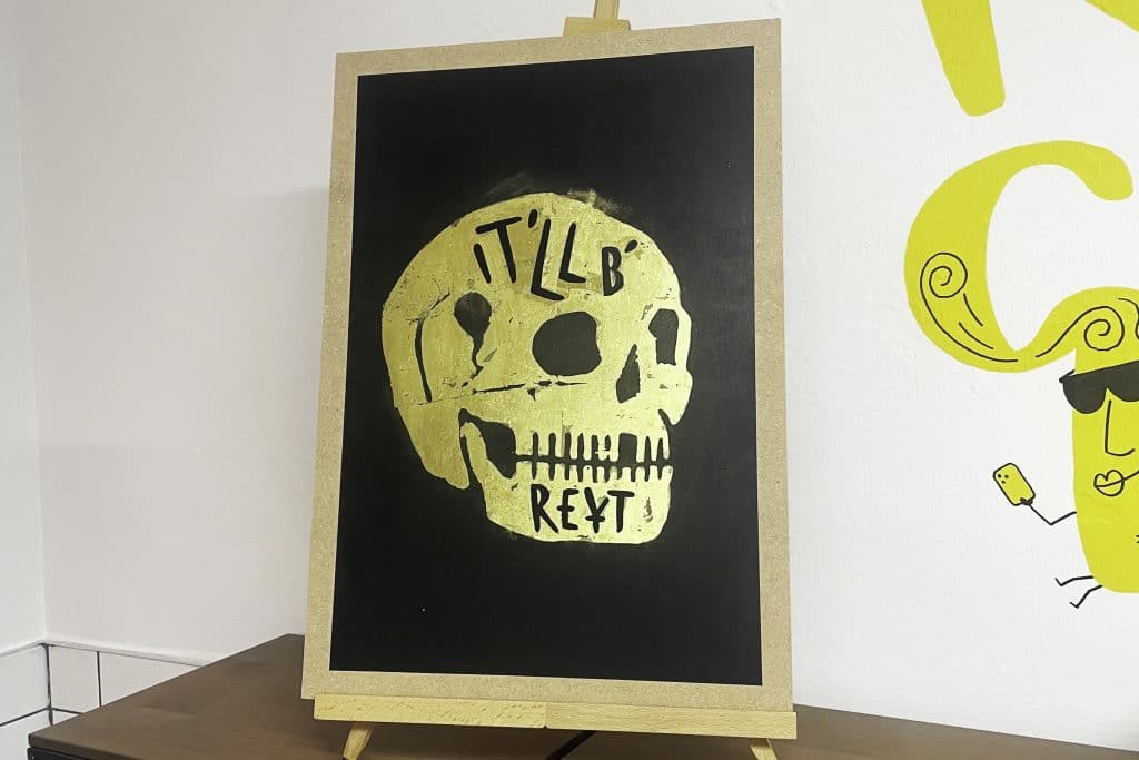 Reyt Good Illustration - It'll B' Reyt Gold Skull - Original artwork ...
