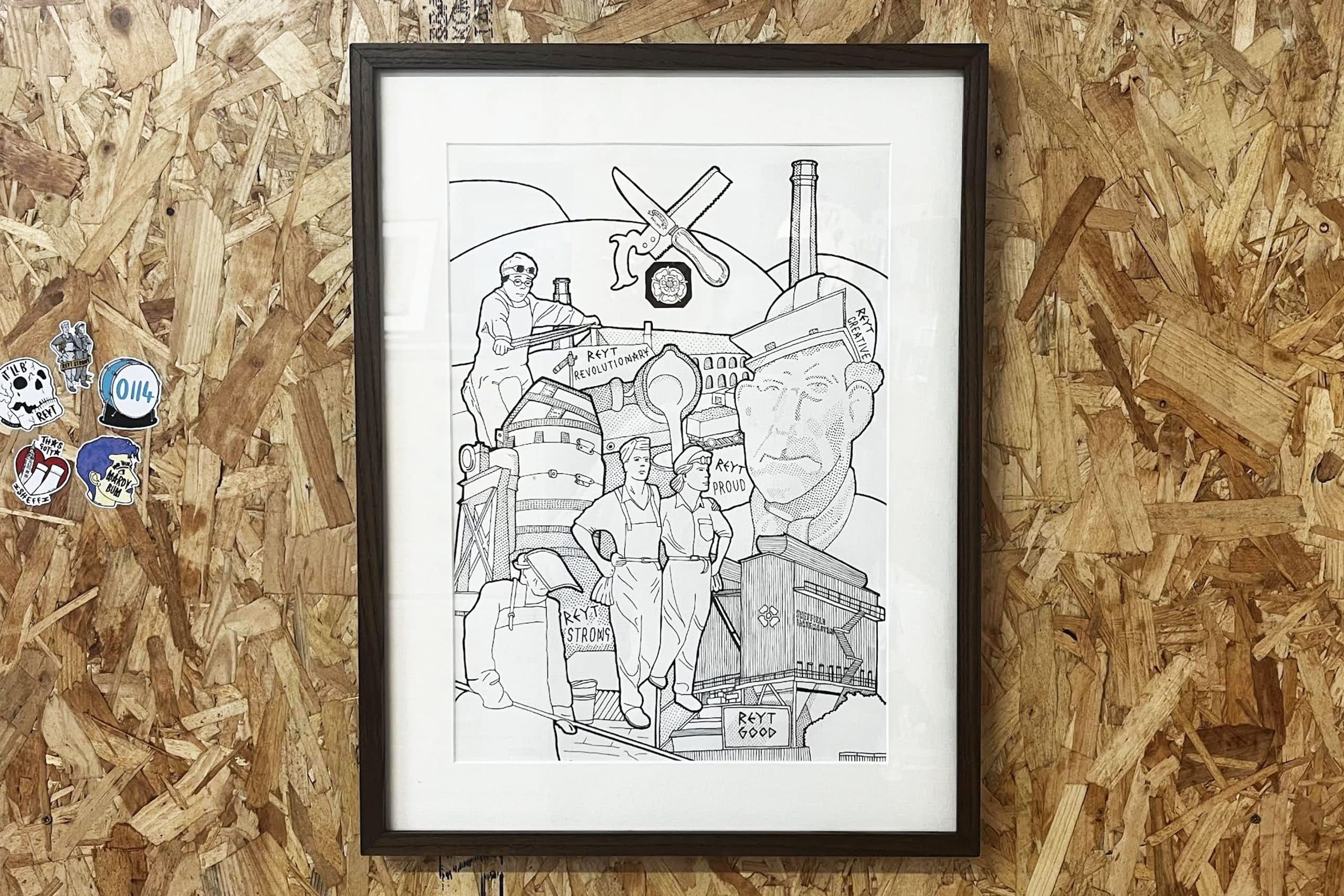 Reyt Good Illustration - Sheffield Steel Cityscape - Original Artwork ...