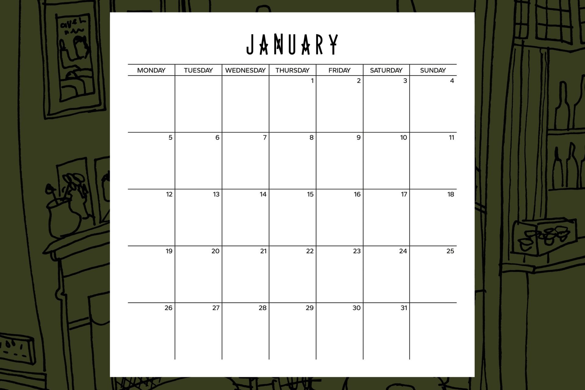 Reyt Good Illustration 2026 Calendar - Sheffield Art Calendar