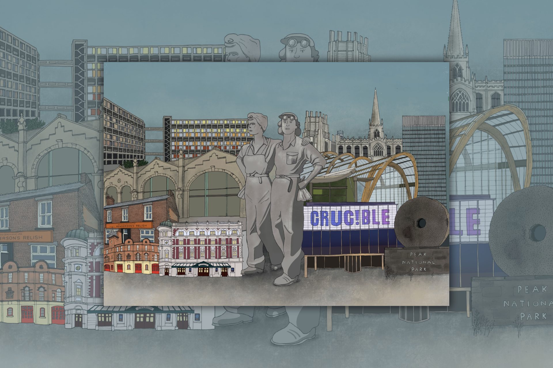 Reyt Good Illustration - Women of Steel Cityscape - Landscape